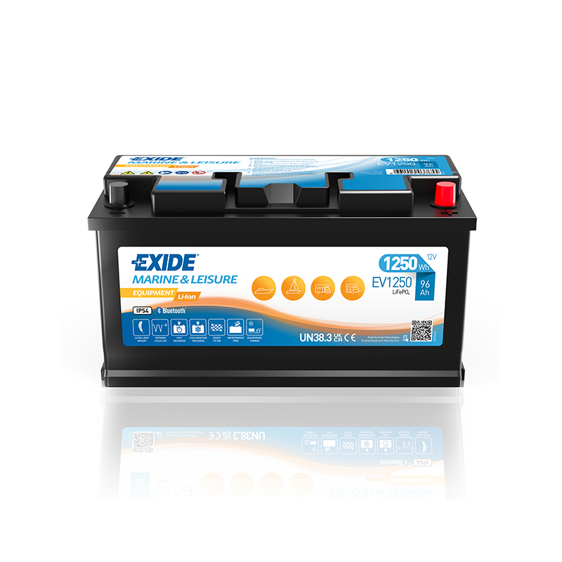 Batterie - Exide - EV1250 - Lithium LiFePO4 - 12V - 96Ah