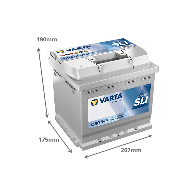 Batterie démarrage Varta C30 12V 54Ah 530A